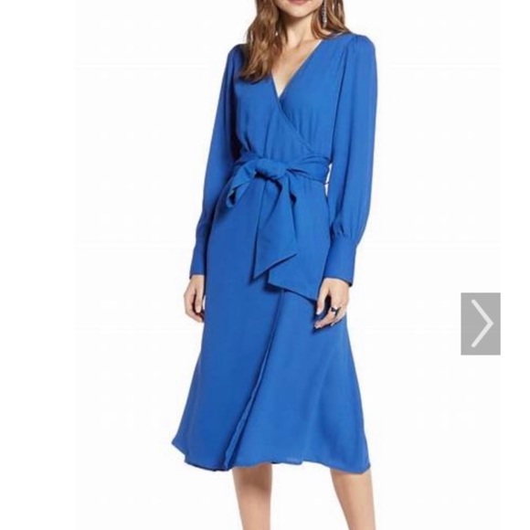 Halogen | Dresses | Blue Halogen Wrap Dress | Poshmark